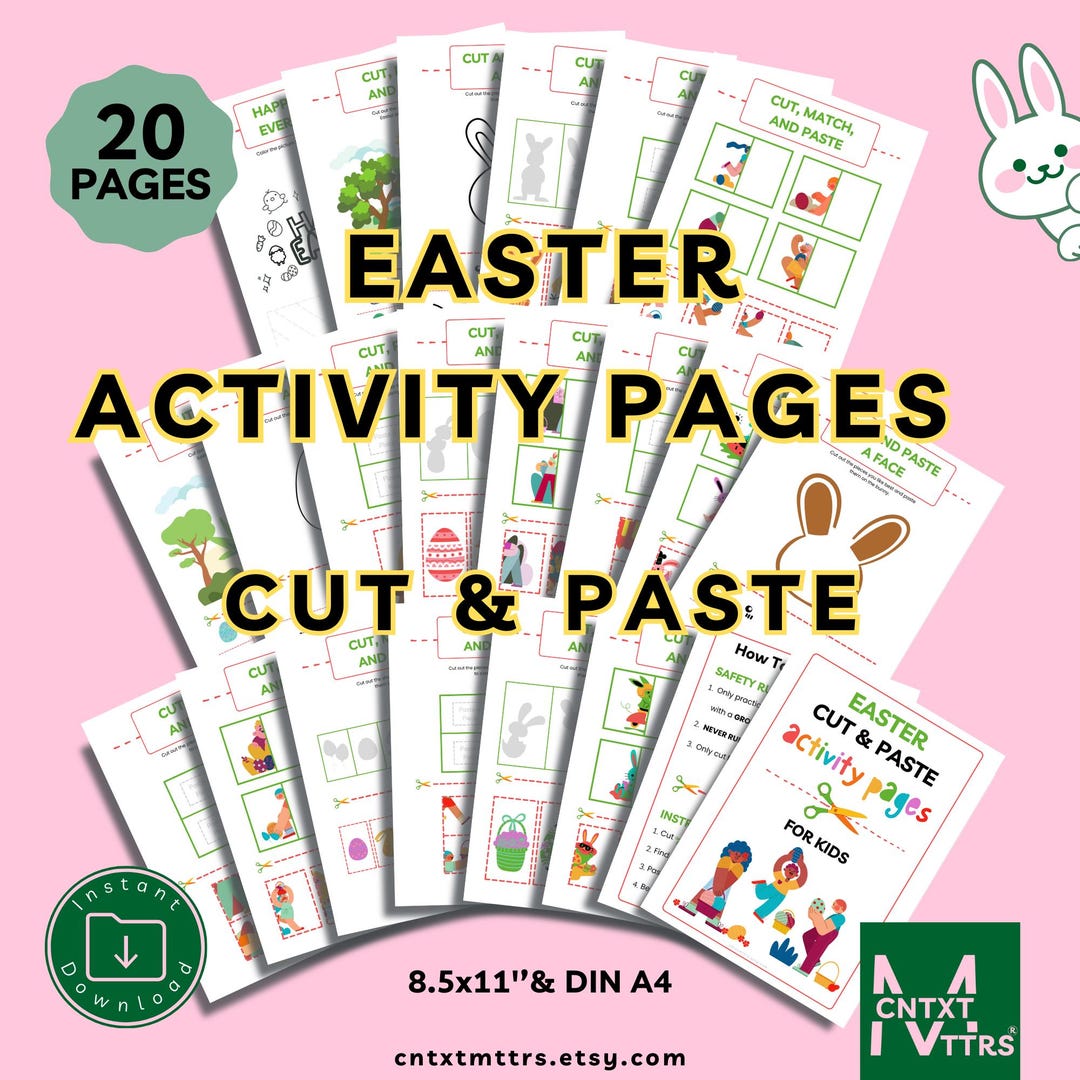 Easter Activity Pack – Cut & Paste for Kids | 20 Pages of Fun | Shadow ...