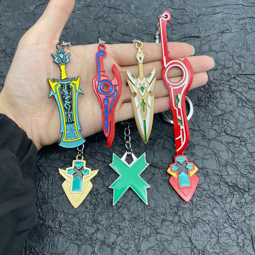 Xenoblade Chronicles 2 Keychain Red Metal MONADO Mythra Hikari Pyra ...