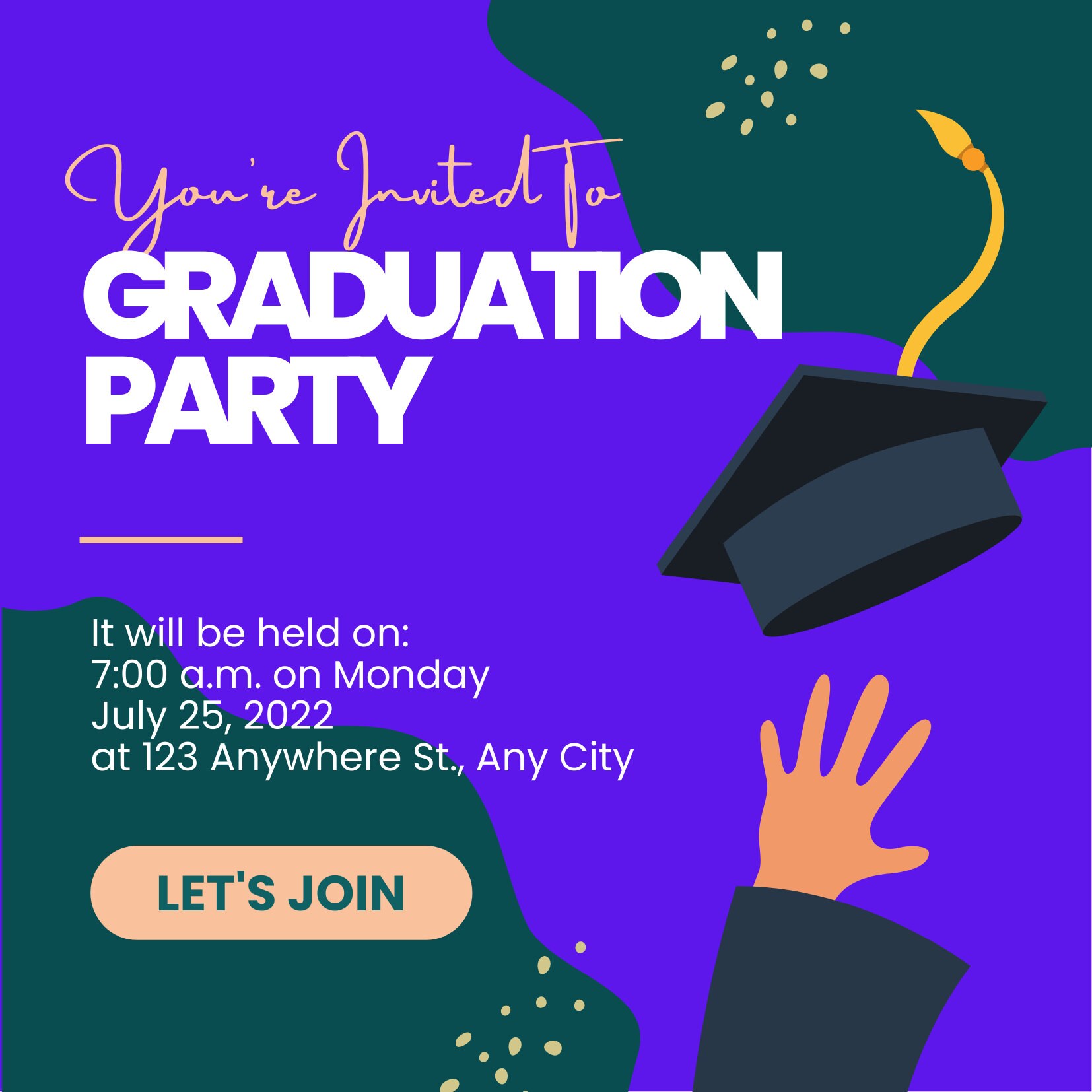 Graduation Part Invitation Template, Simple Graduation Invitation ...