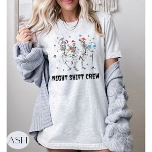 Night Shift Crew Shirt,night Shift Squad Christmas T-shirt, Funny Nurse ...