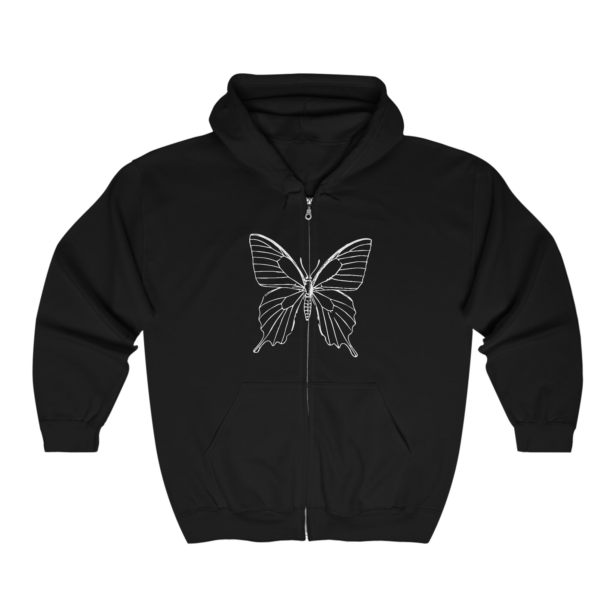 Butterfly Zip up Hoodiebutterfly Hoodieminimalist Butterfly - Etsy