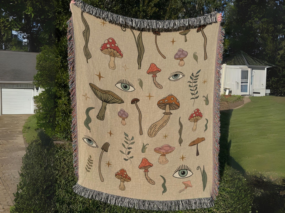 Mushroom Blanket,modern Throw Blanket, Woven Tapestry,cottagecore Decor ...
