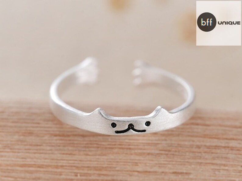 New 2 Piece Set/set Cute Cat Bell Claw Print Couple Ring - Etsy