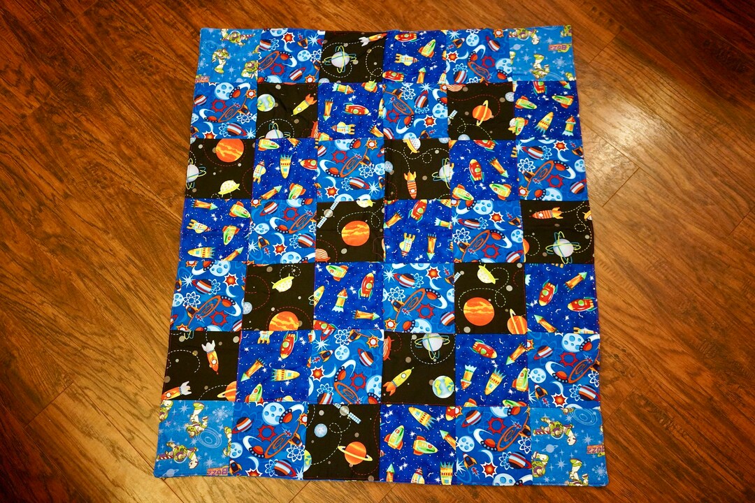 Patchwork Baby Quilt | Buzz Lightyear Quilt | Space Baby Quilt | - Etsy