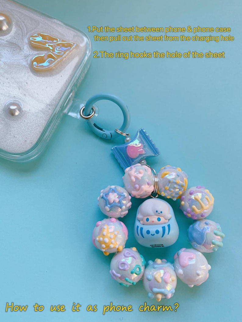 Authentic Popmart Characters,kawaii Hand-painte Phone Charm,keychain ...