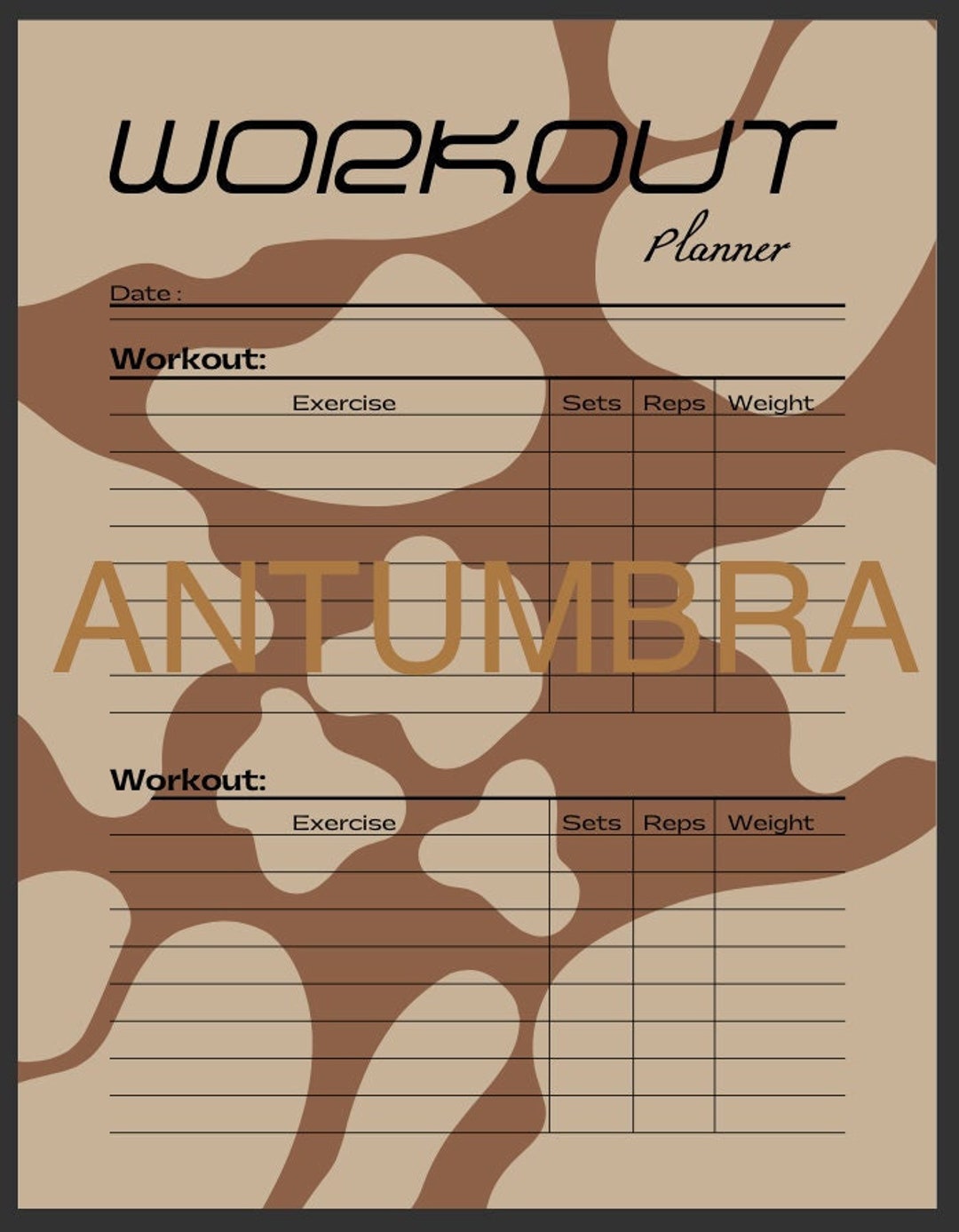 PRINTABLE WORKOUT PLANNER - Etsy