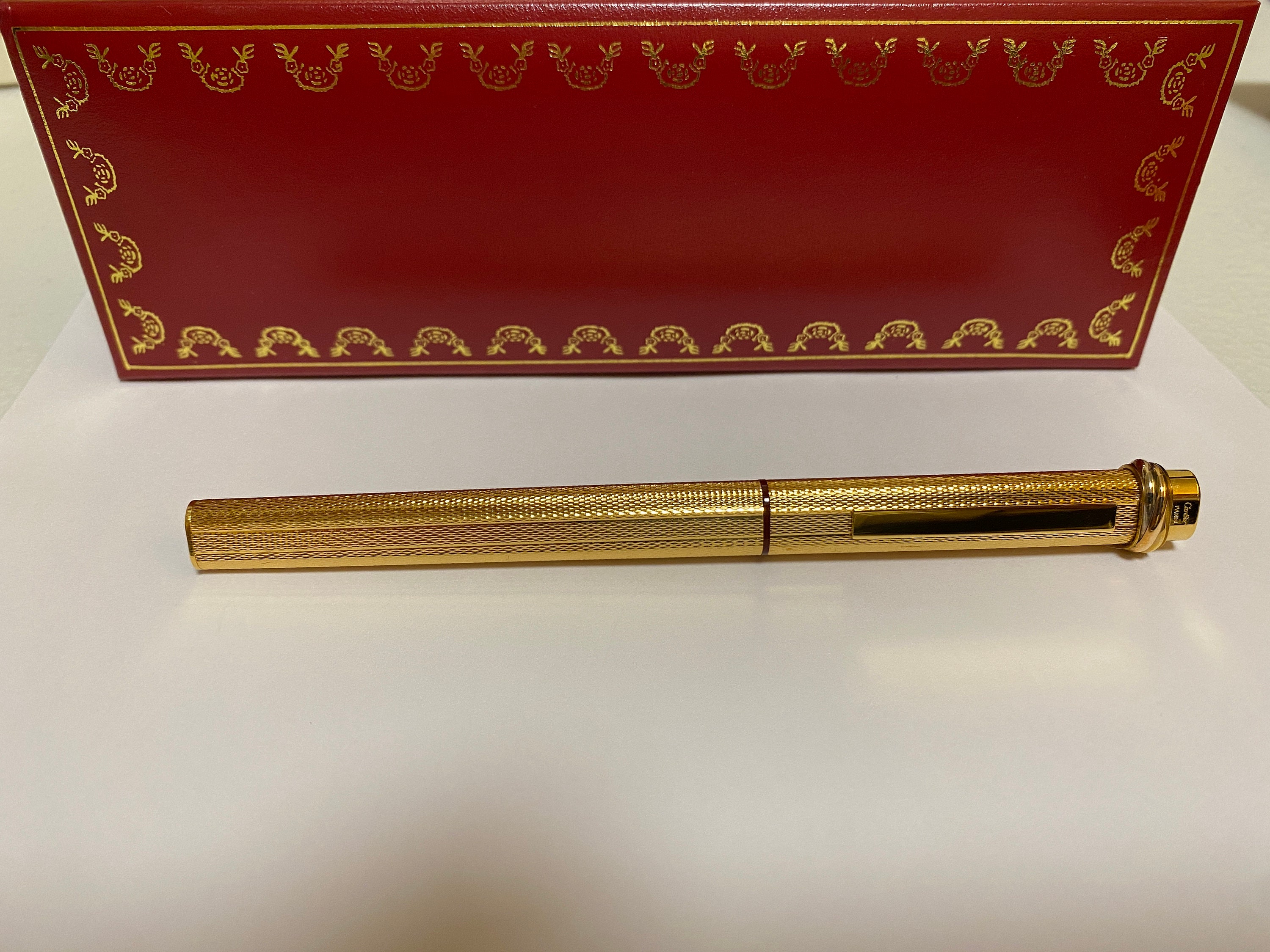 Cartier must De Cartier Trinity Gold Plated Stylo Ballpoint Pen - Etsy