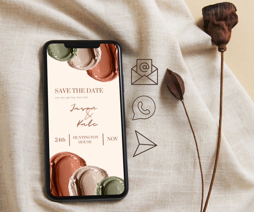 Digital Wedding Invitation Template Mobile Wedding Invitation Download ...