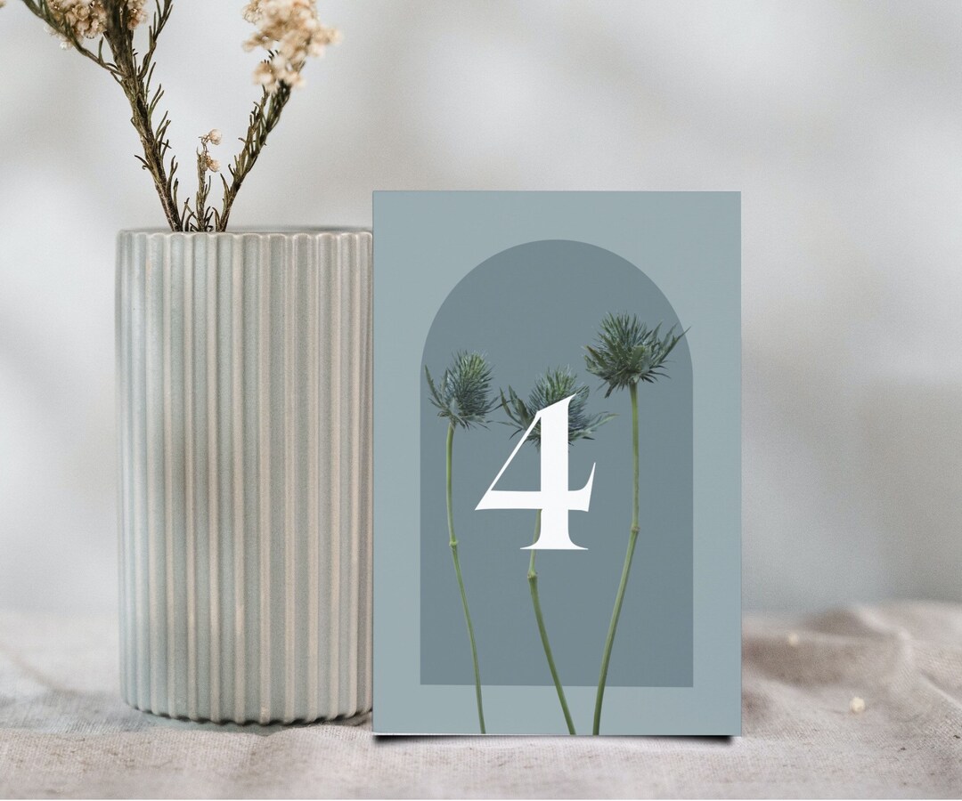 Wedding Seating Cards Blue Table Card Flowers Table Number Template ...