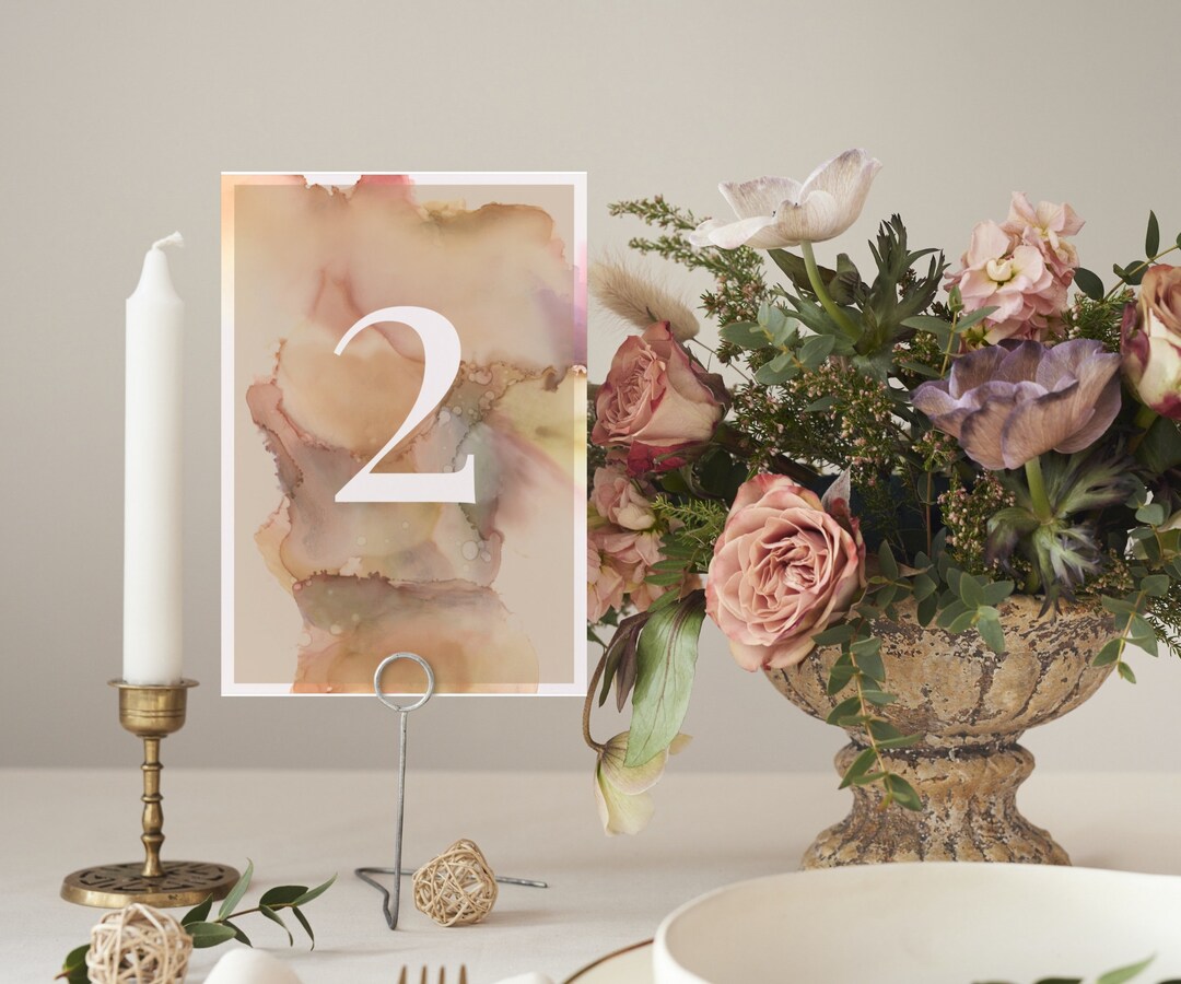 Wedding Table Number Card Printable Number Sign Template Seat Card ...