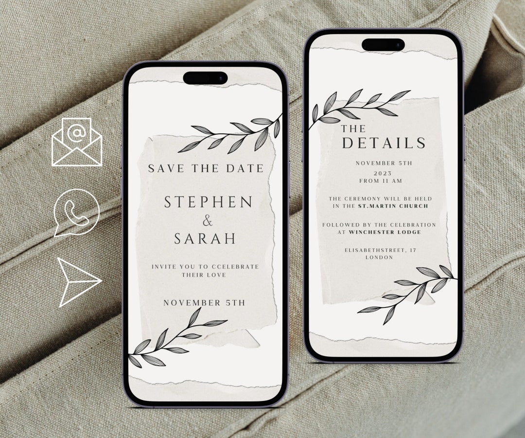 Digital Wedding Invitation Modern Mobile Invitation Smartphone ...