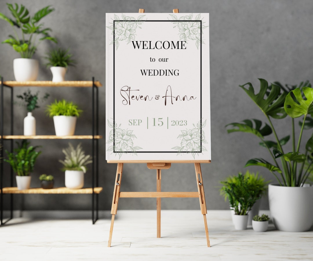 Welcome Sign Wedding Reception Sign Floral Welcome Sign Download ...
