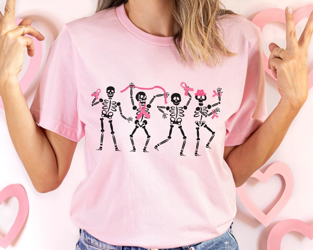 Solo Dancing Skeleton Shirt, We Wear Pink Breast Cancer Skeleton Shirt ...