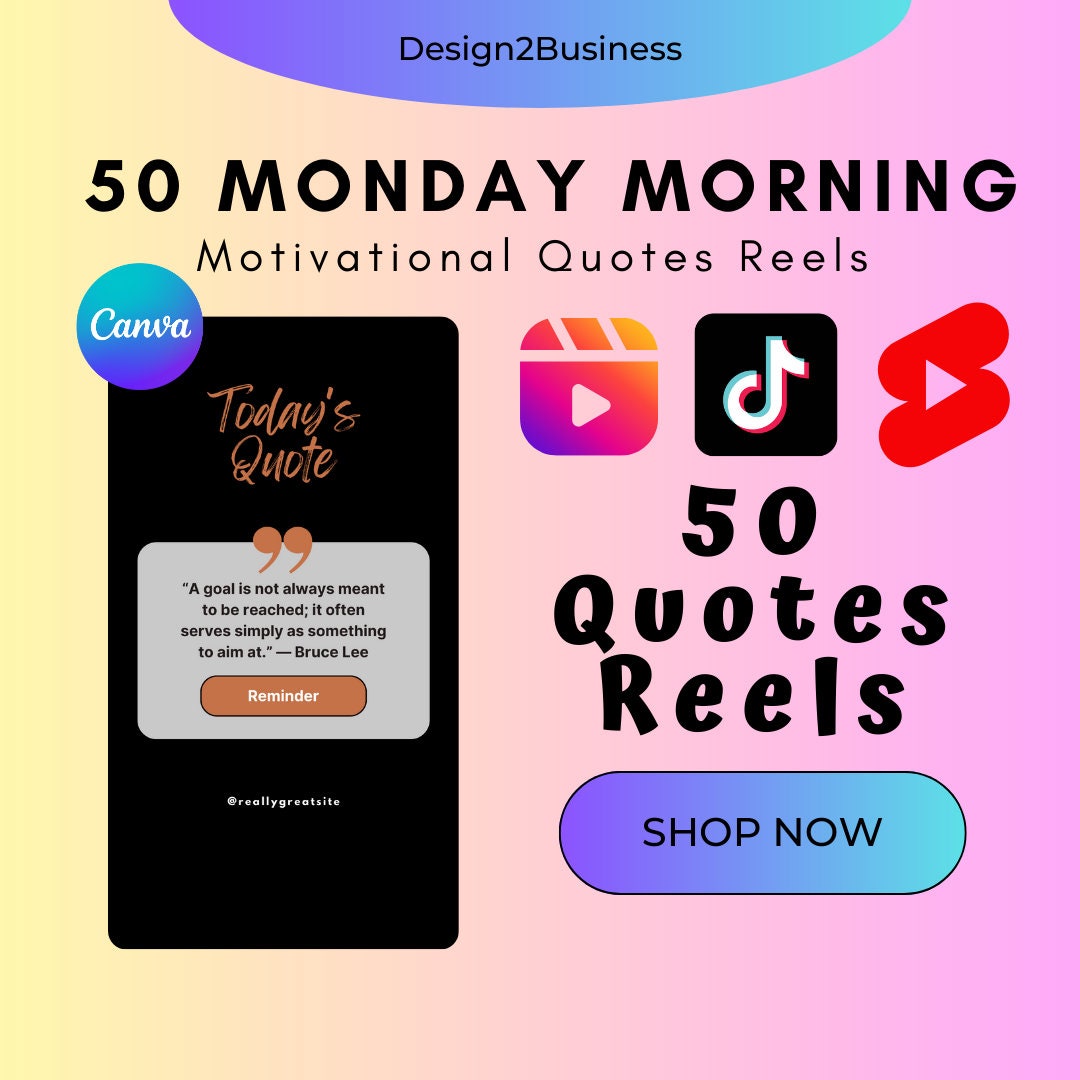 50 Motivational Reel Quotes Fully Editable Motivational Etsy
