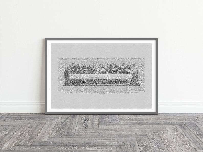 The Last Supper Text Art From Bible Verses Matthew 26 - Etsy