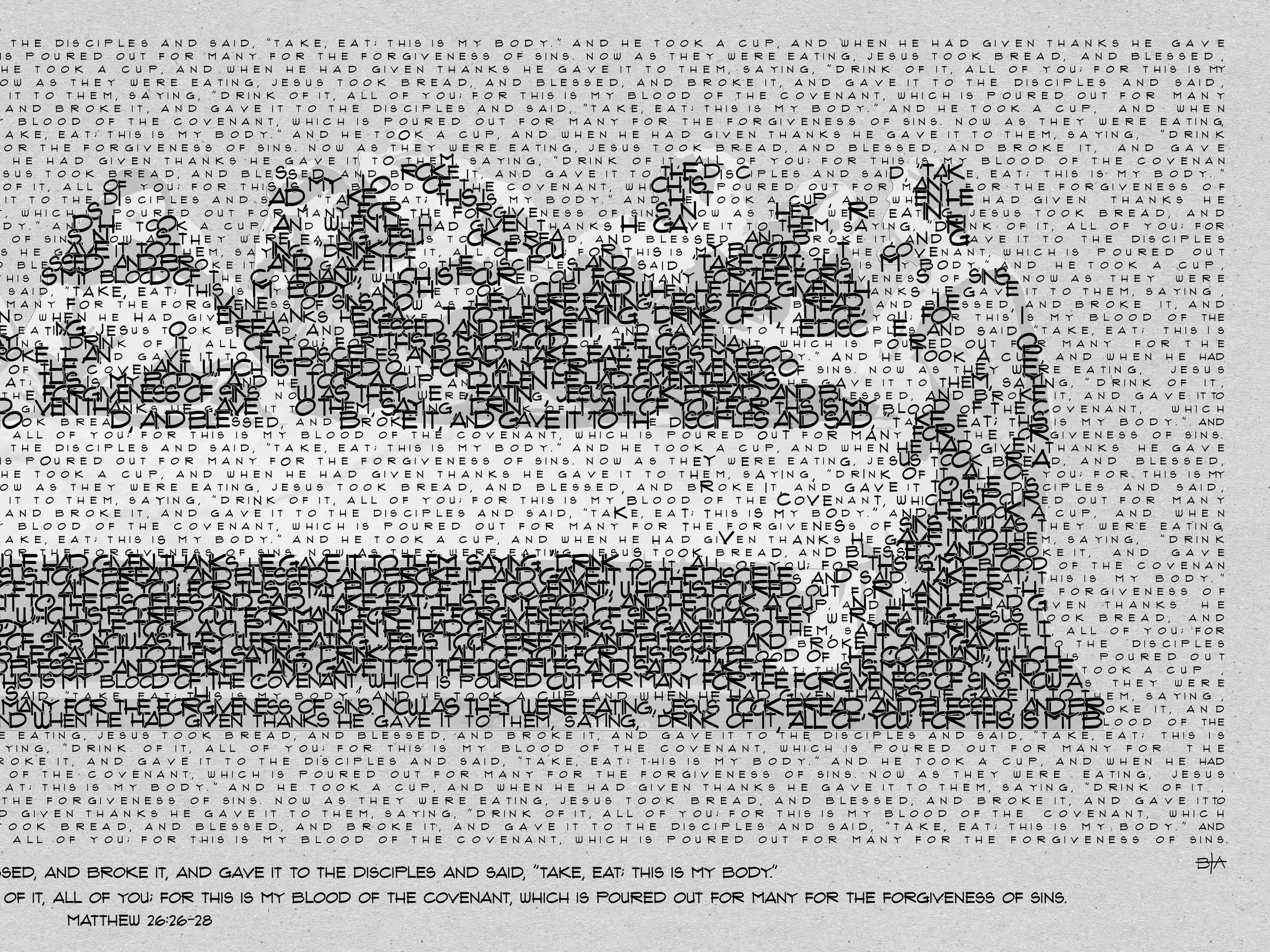 The Last Supper Text Art From Bible Verses Matthew 26 - Etsy