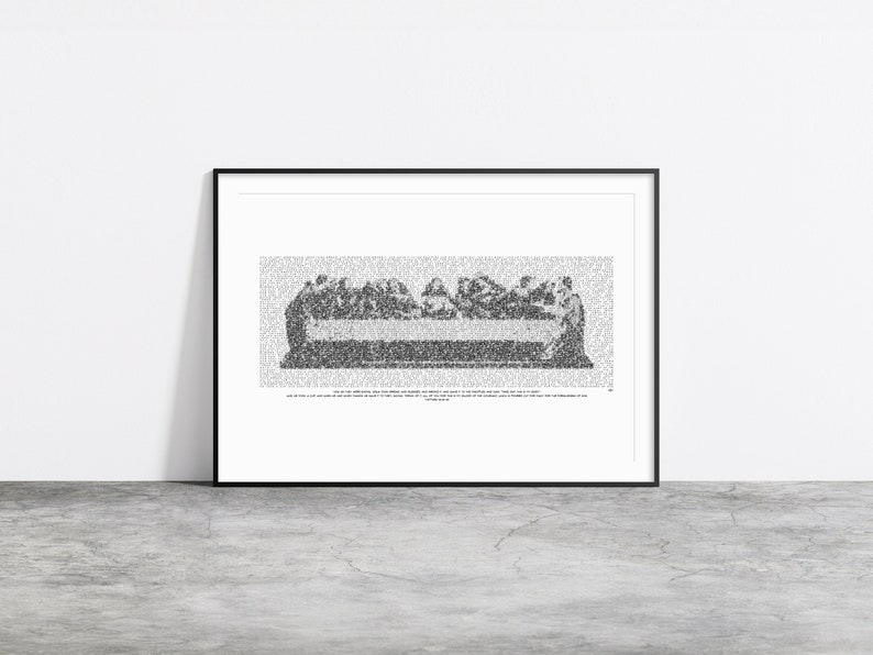 The Last Supper Script Art From Bible Verses Matthew 26 WHITE ...