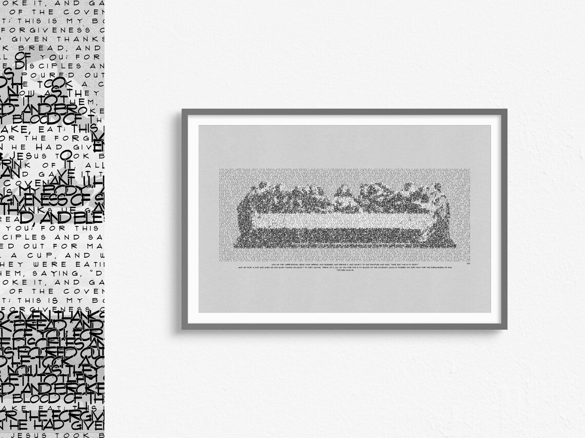 The Last Supper Text Art From Bible Verses Matthew 26 - Etsy