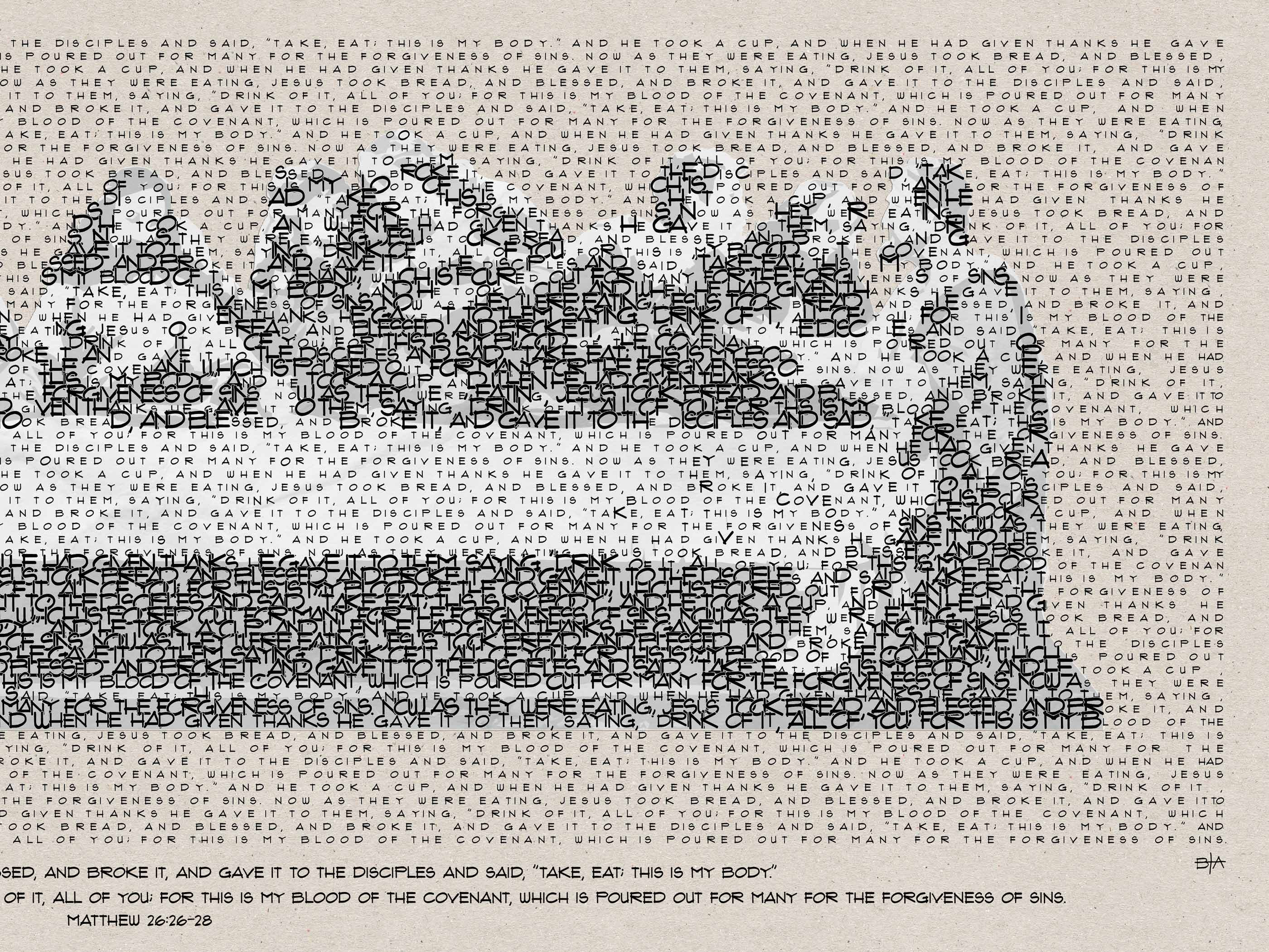 The Last Supper - Word Art From Bible Verses - Matthew 26 | SAND ...