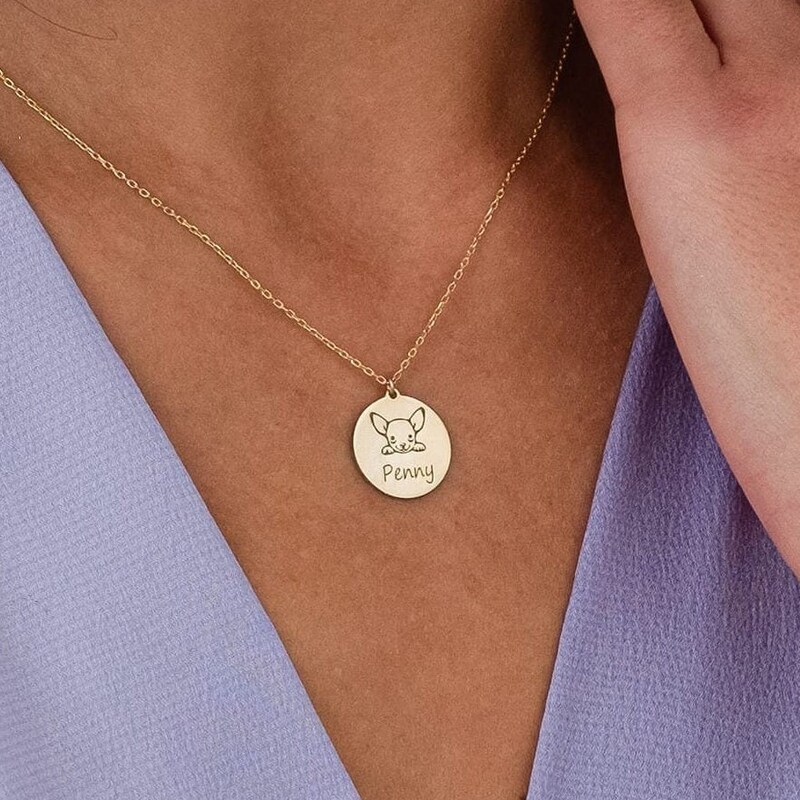 Dog Name Necklace - Etsy
