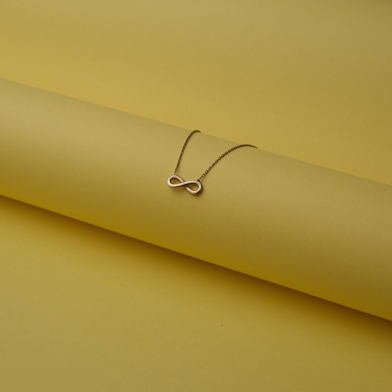 14K Solid Gold Infinity Necklace, Infinity Collar Necklace, Handmade ...