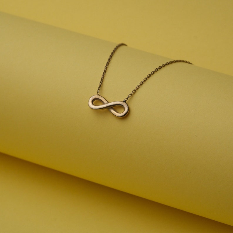 14K Solid Gold Infinity Necklace, Infinity Collar Necklace, Handmade ...