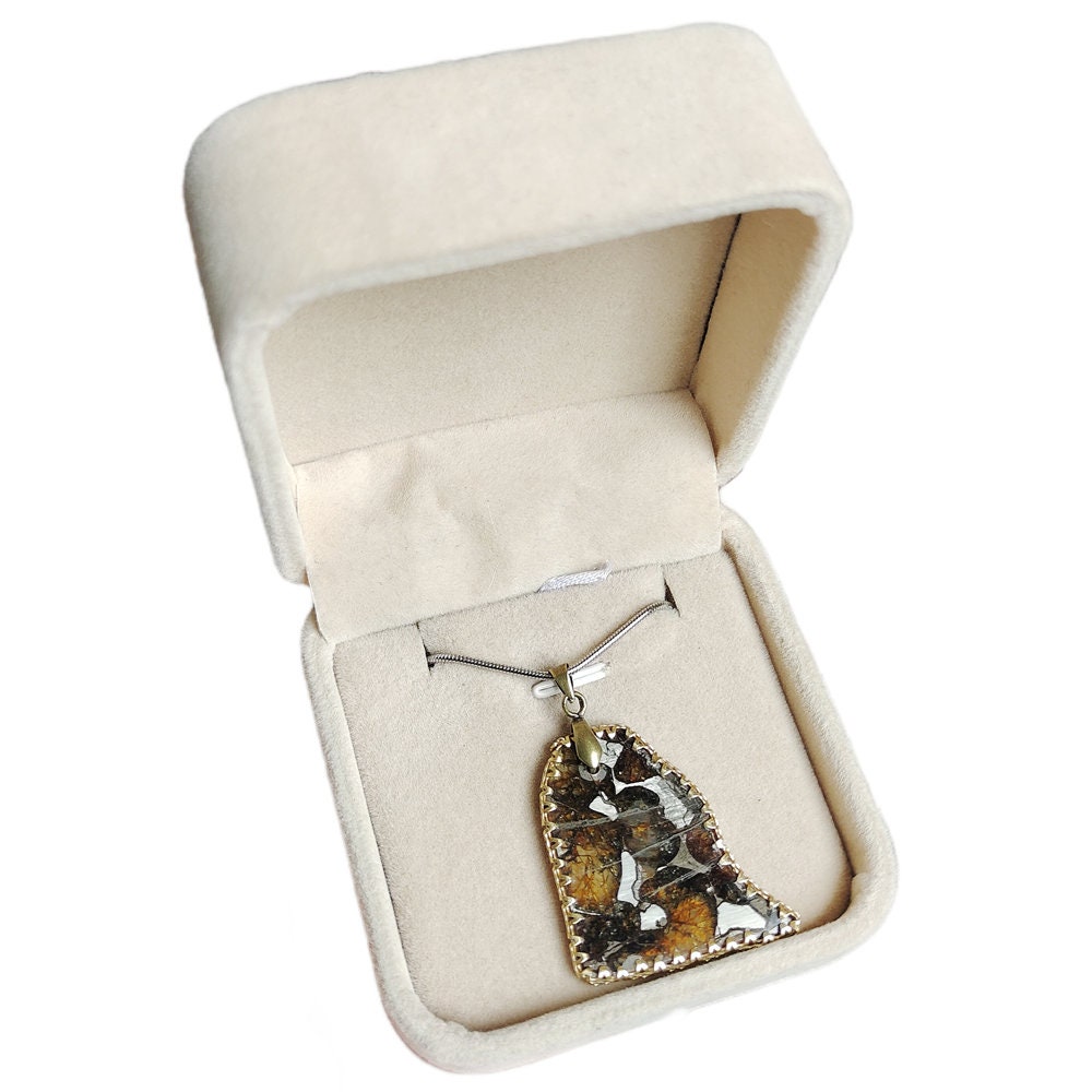 Brenham Pallasite Meteorite Pendant Meteorite Necklace-tb116 - Etsy