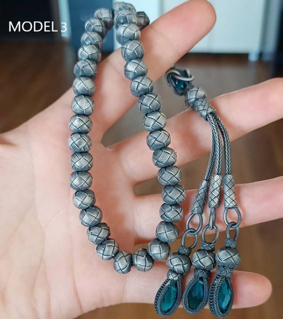 Unique Silver Rosary, Subha Misbaha, Silver Knit Tasbih, Muslim Rosary ...