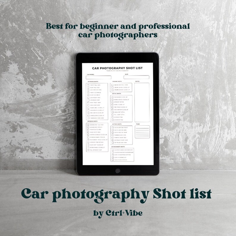 Essential Car Photography Shot List Comprehensive Checklist for ...