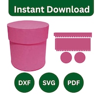 Template of Box for Round Hat (6"x4"x1") - Etsy UK