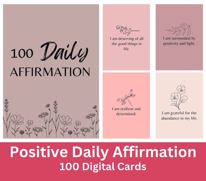 Positive Daily Affirmation Cards, Affirmation Cards Digital Deck ...