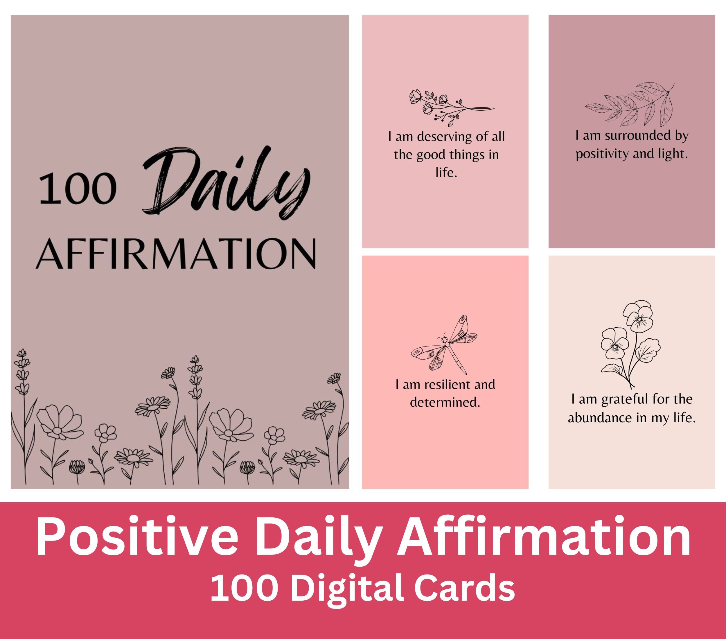 Positive Daily Affirmation Cards, Affirmation Cards Digital Deck ...