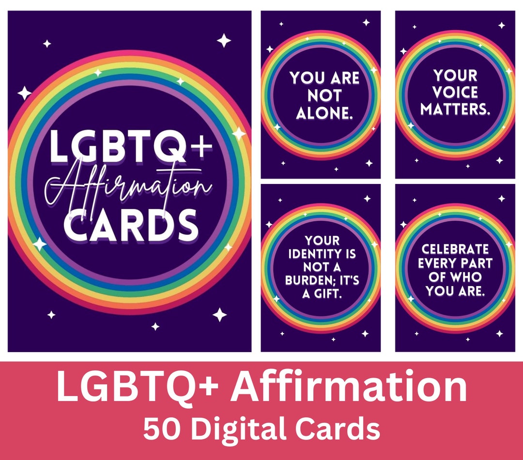 LGBTQ+ Affirmation Digital Cards, Rainbow Pride Empowerment ...
