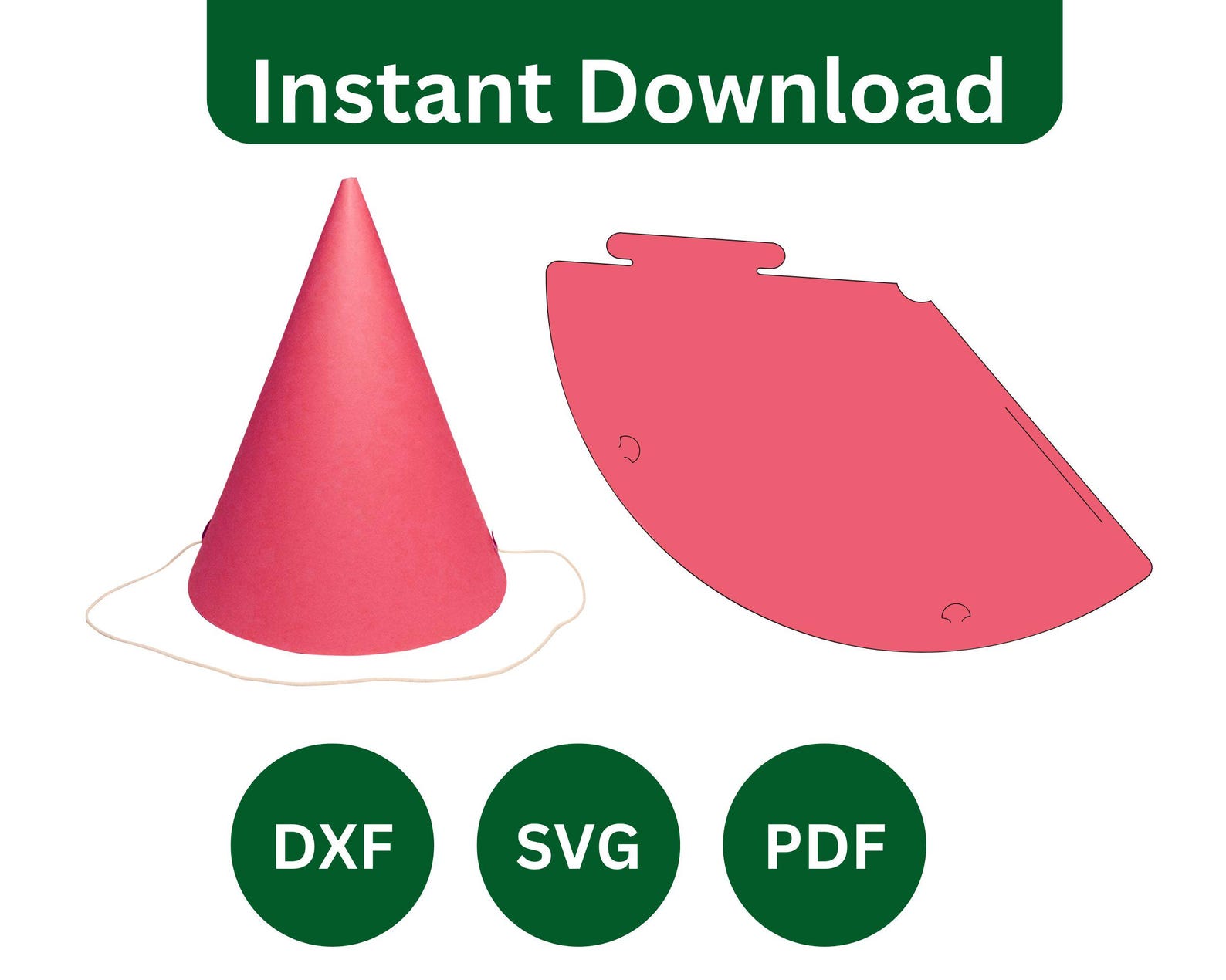 DIY Paper Party Hat Template (svg, Dxf, Pdf) Digital Download - Etsy