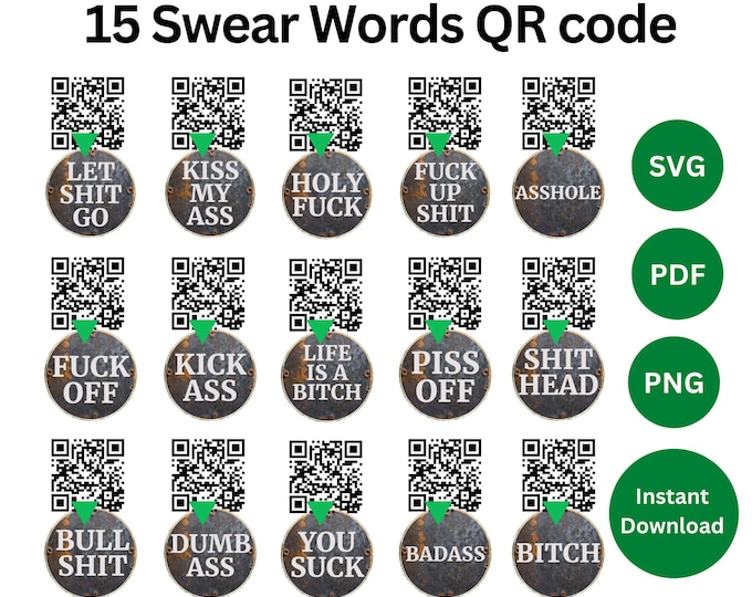 Funny Slogans SVG | T-shirt Slogans QR Code | QR Code Eps Vector | Set ...