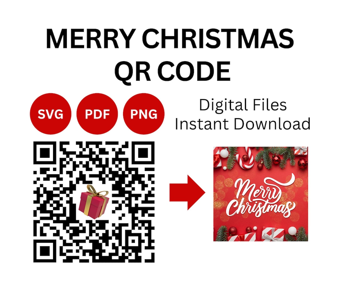 Merry Christmas Digital QR Code Download | Message in a QR Code ...