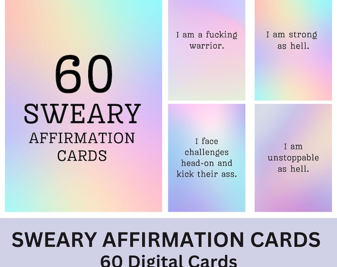 40 Mini Sweary Affirmation Cards for Badass Legends | Funny, Snarky and ...