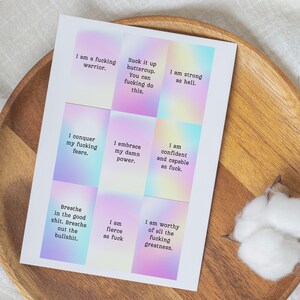 60 Sweary Affirmation Cards: Sassy Printable Affirmations (digital ...