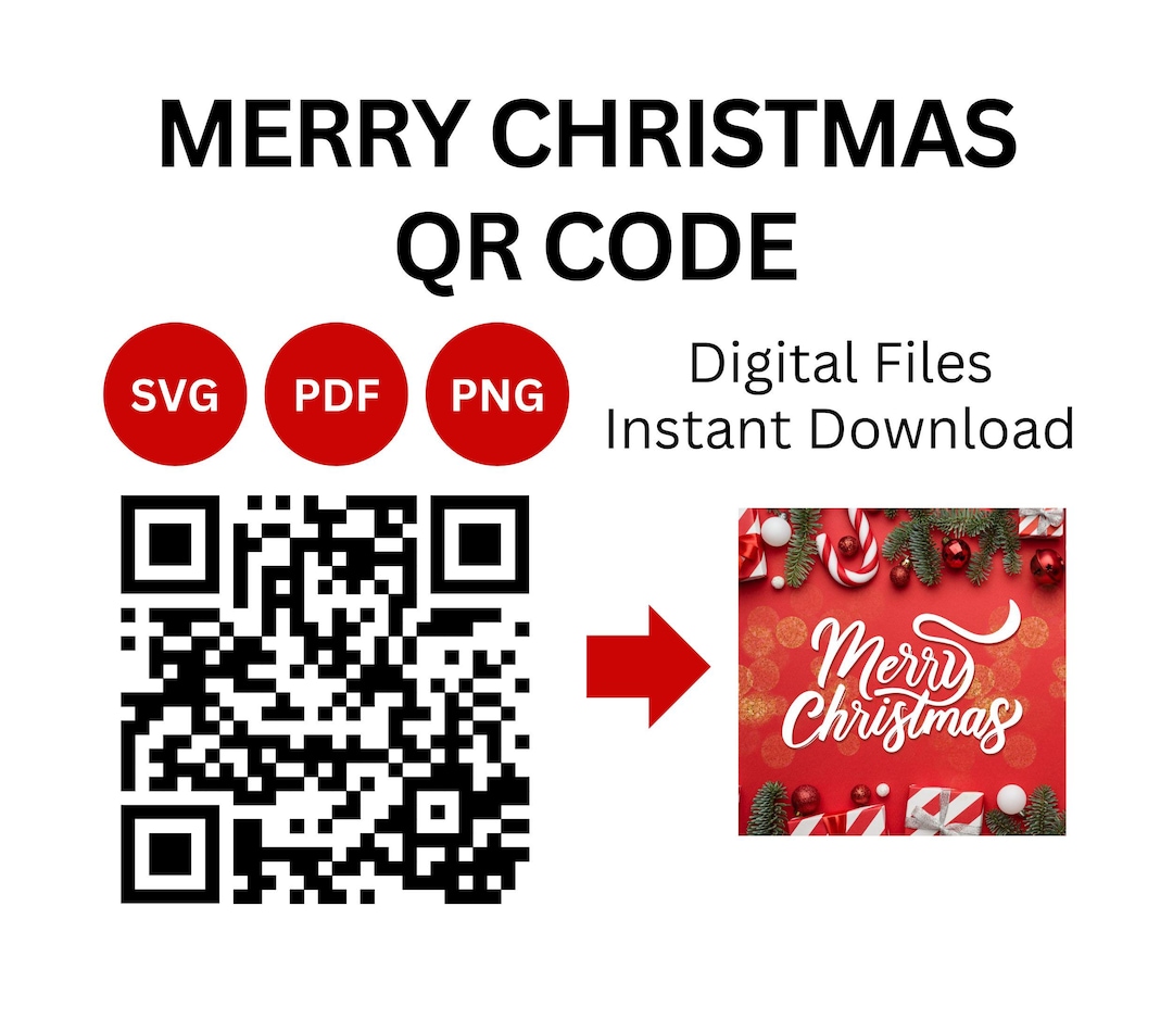 Merry Christmas Digital QR Code Download | Message in a QR Code ...