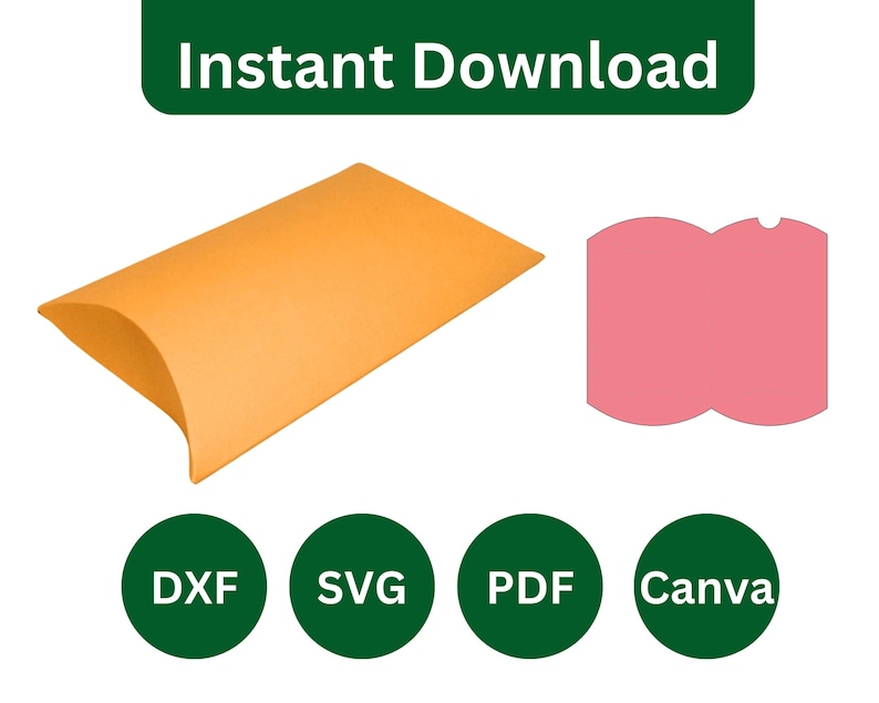 Pillow Box Template Bundle, Favor Box SVG, DXF, PDF (digital Download ...