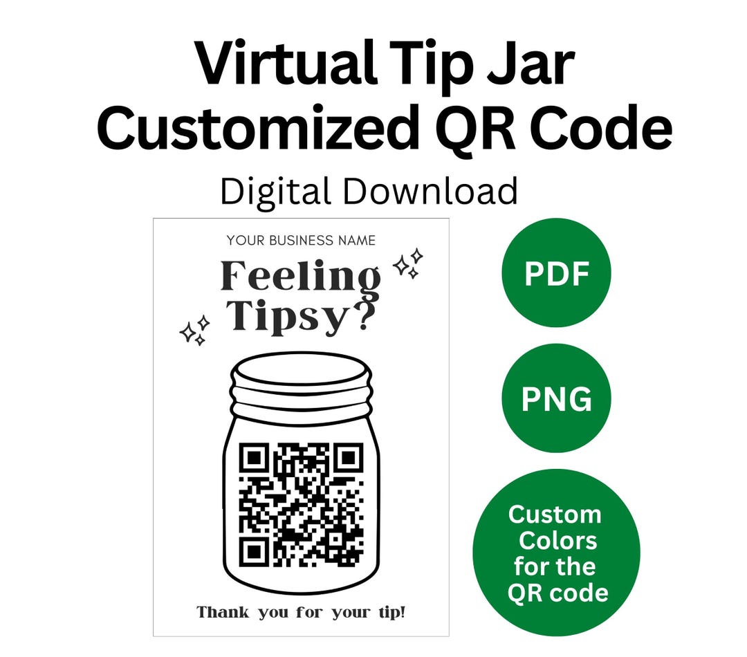 Custom QR Code Virtual Tip Jar Sign (digital Download) - Etsy