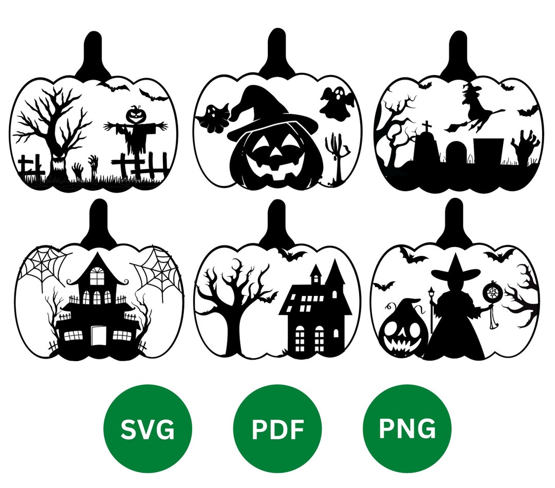 Halloween Pumpkin Bundle Svg, Pumpkins Svg, Halloween Decor Svg, Wooden ...