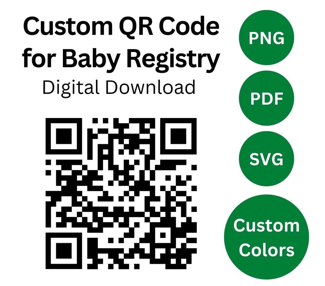 Custom QR Code for Baby Registry Personalized Baby Shower QR Code ...