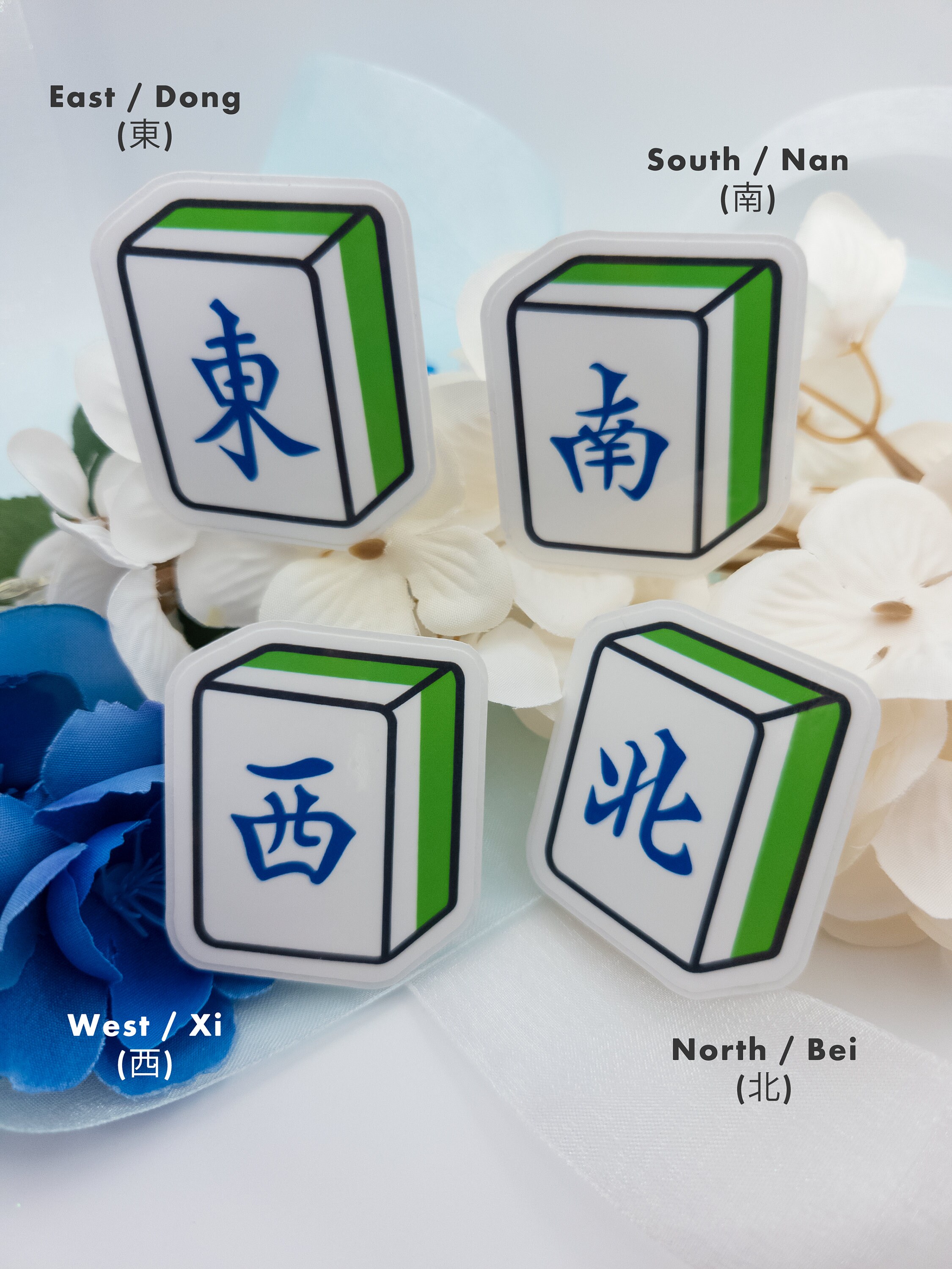 Mahjong Tile Stickers Cute Waterproof Vinyl Sticker Kawaii Mahjong ...