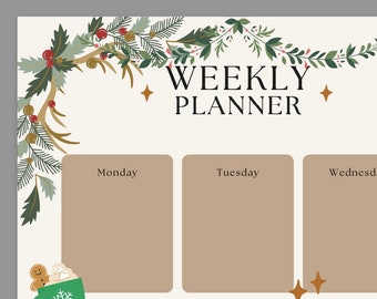 PDF Weekly Planner, Printable and Digital Christmas Weekly Planner - Etsy