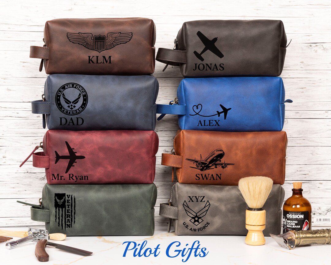 Personalized Pilot Dopp Kit, Custom Air Force Staff Gift, Airplanes ...