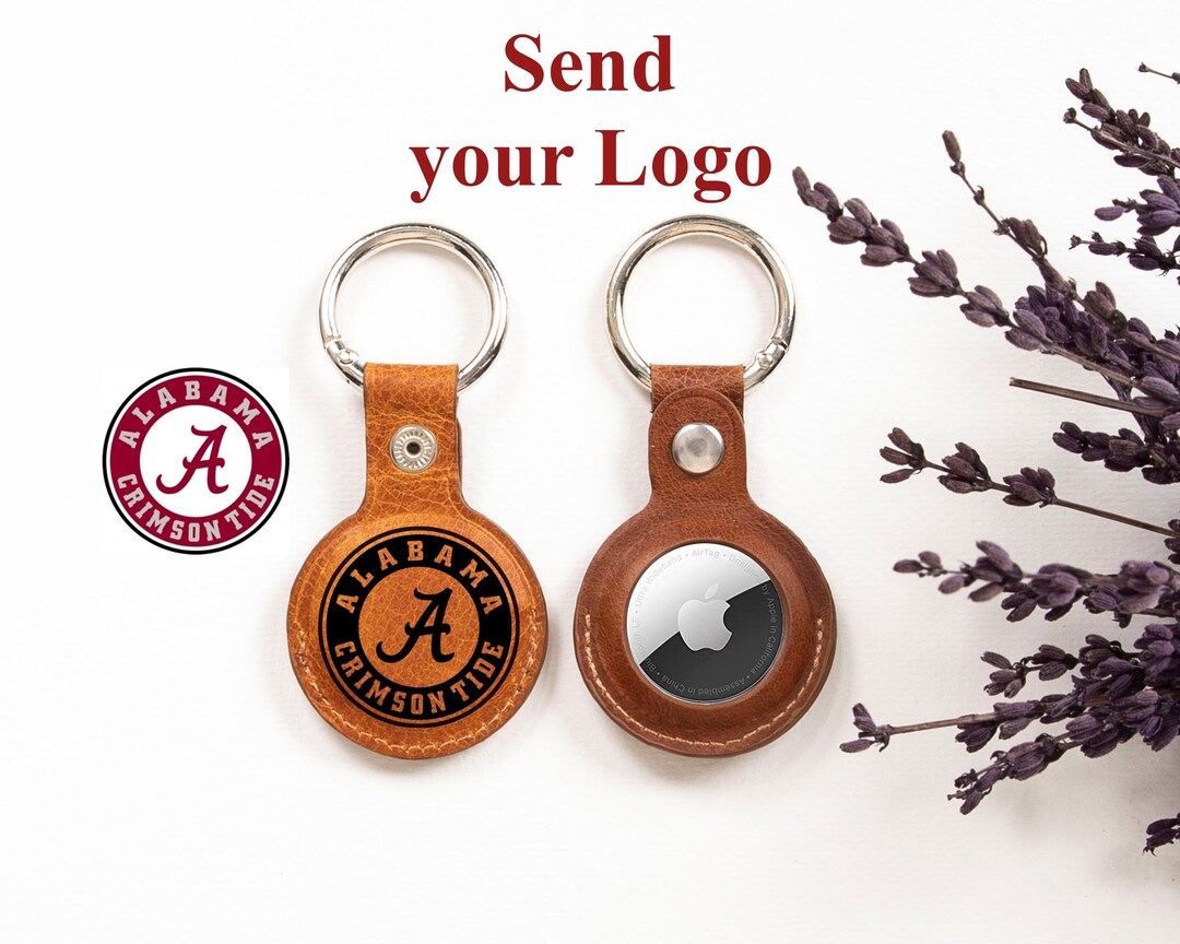 Personalized Leather AirTag Holder Case, AirTag Keyring, Custom Leather ...