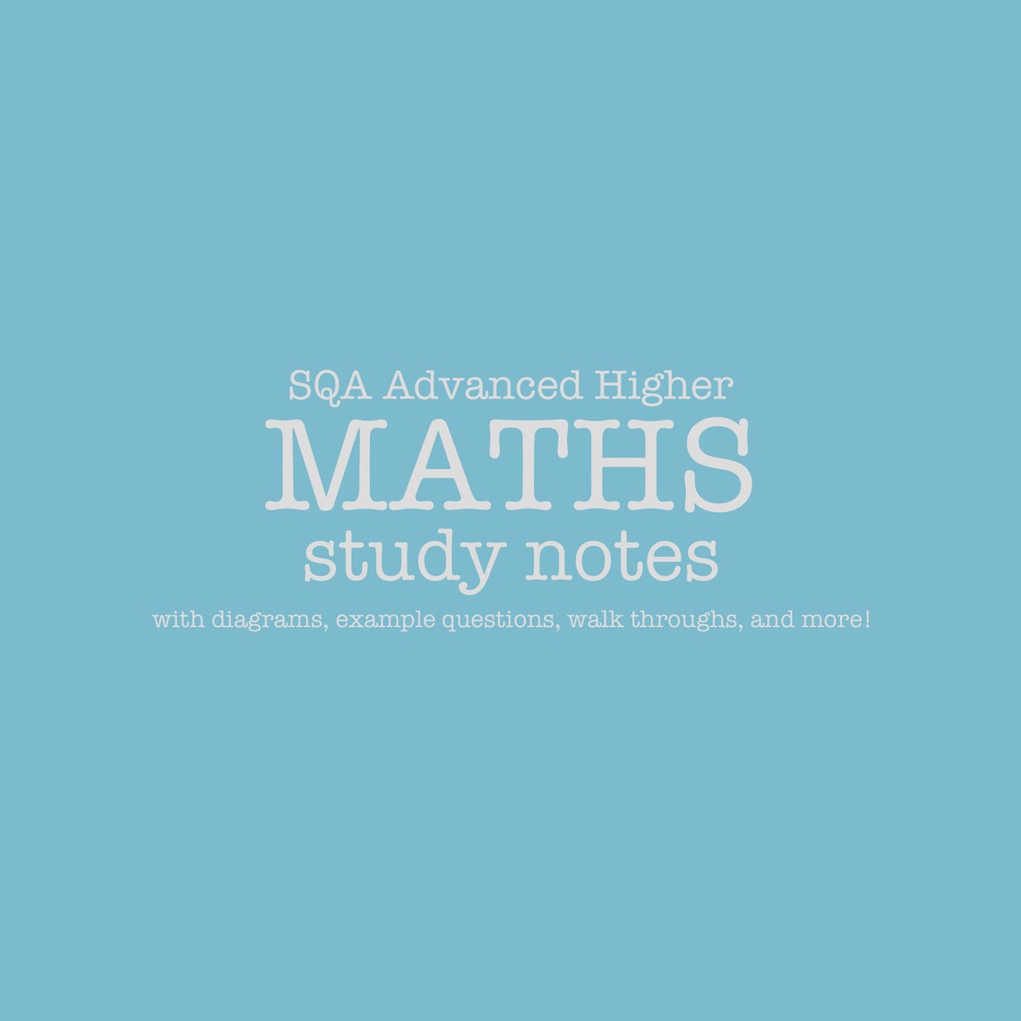 Maths Advanced Higher SQA Study Notes - Etsy