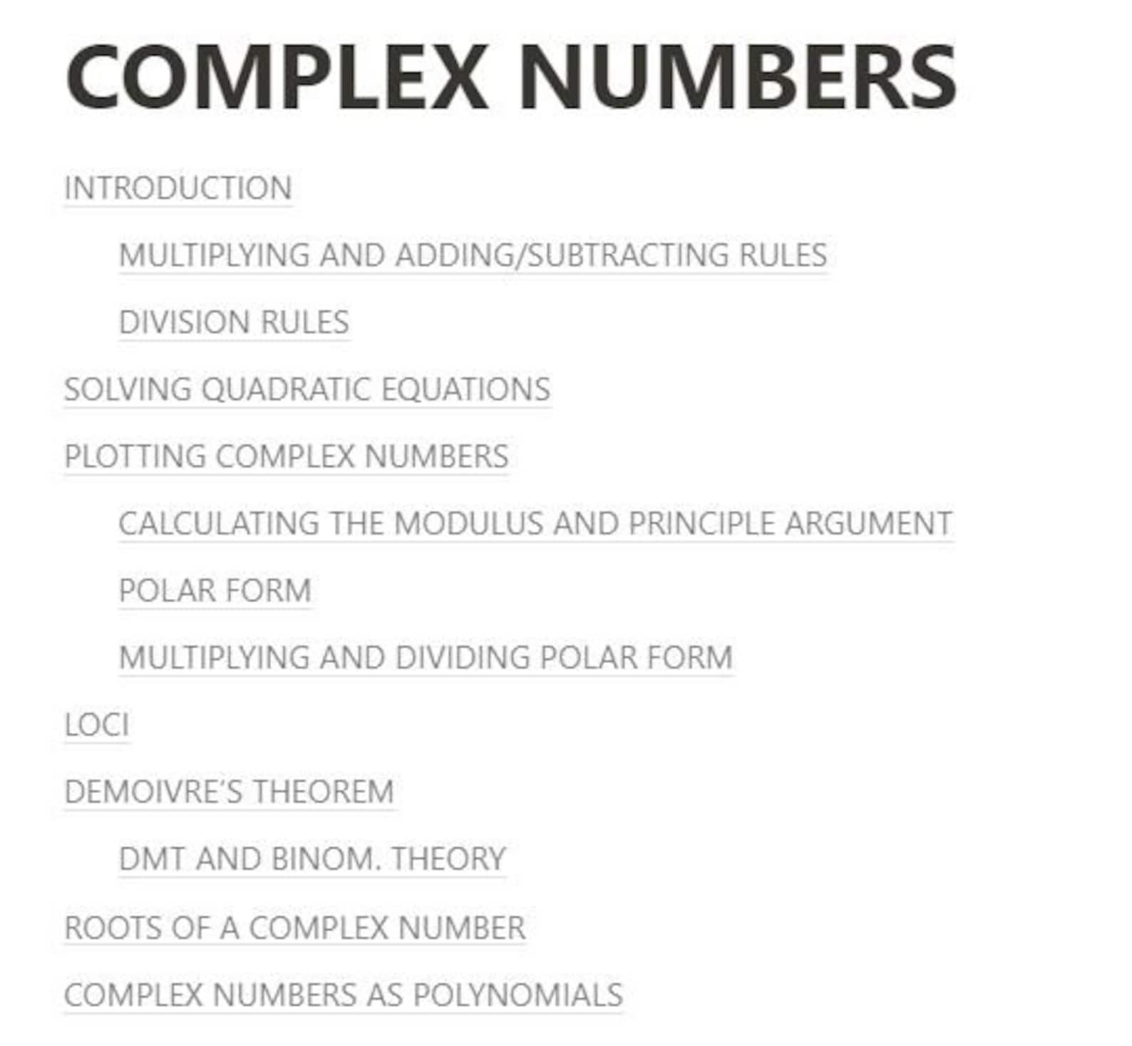 Maths Advanced Higher SQA Study Notes - Etsy