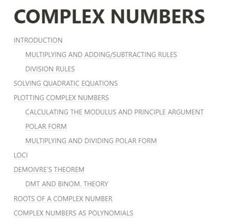 Maths Advanced Higher SQA Study Notes - Etsy